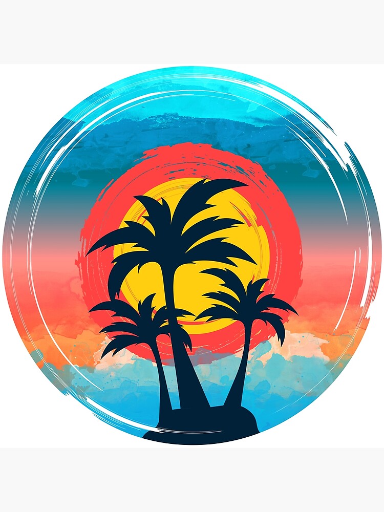 "Wonderful Beach Sunset Circle" Poster for Sale by OneAction | Redbubble