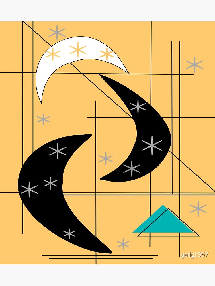 "Atomic Boomerangs and Stars Yellow Black" Sticker for Sale by ...