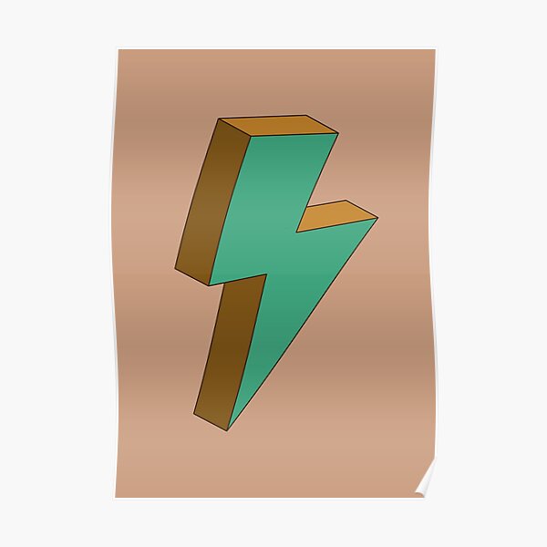 Green Lightning Bolt On Brown Poster By OneThreeSix Redbubble green-lightning-bolt-on-brown-poster-by-onethreesix-redbubble