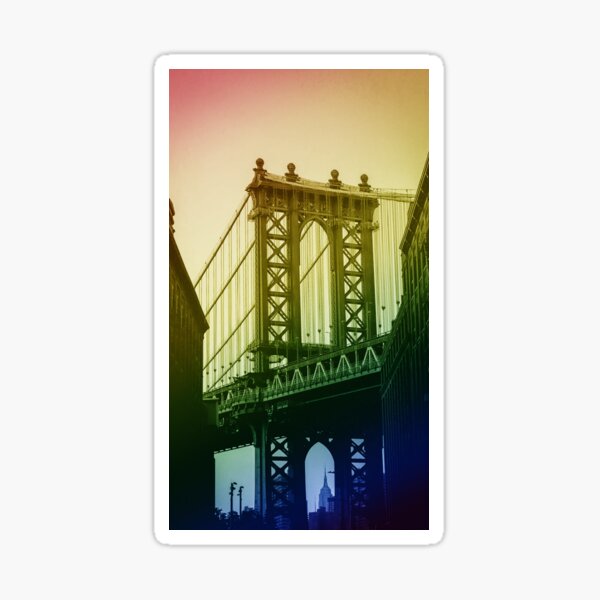 "Brooklyn Bridge Rainbow Overlay" Sticker for Sale by M-M-MerchMania ...