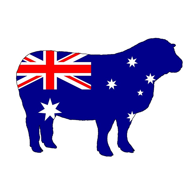 "Australian Flag - Sheep" by DelirusFurittus | Redbubble