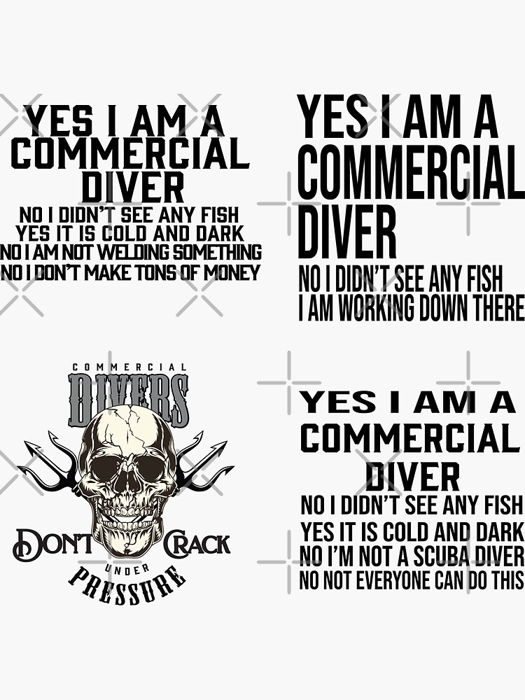 "Commercial Diver sticker pack" Sticker for Sale by Fathom204 | Redbubble