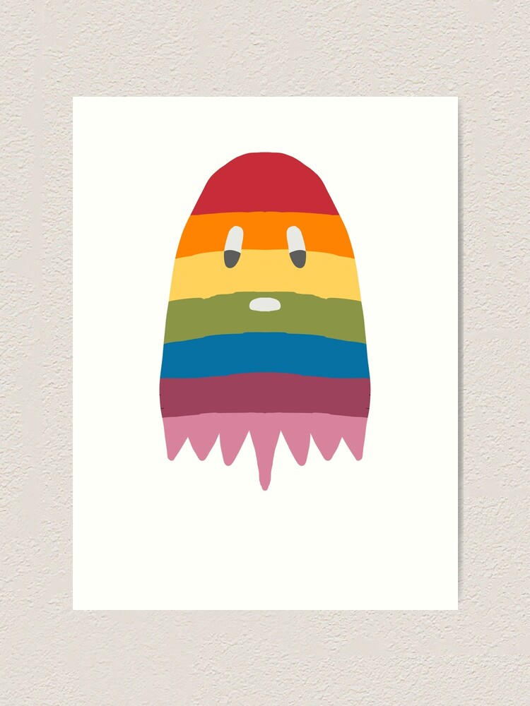 "Rainbow Ghost Hand Drawing" Art Print for Sale by MeAndDinosaur ...