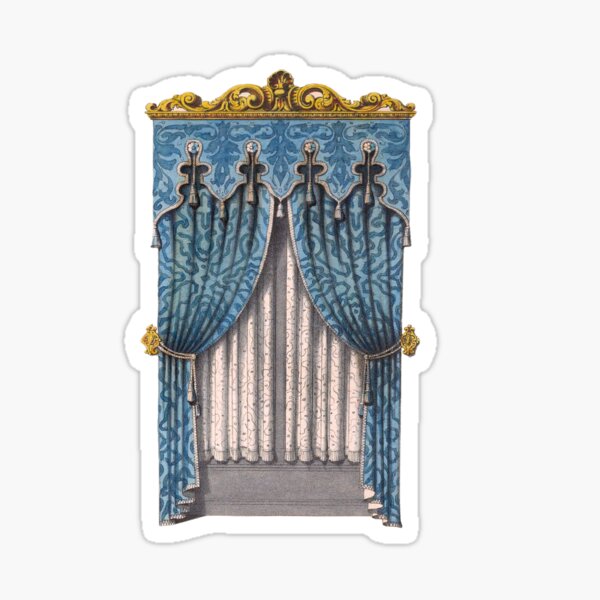 "Luxury Vintage Floral Curtain" Sticker for Sale by Messay | Redbubble