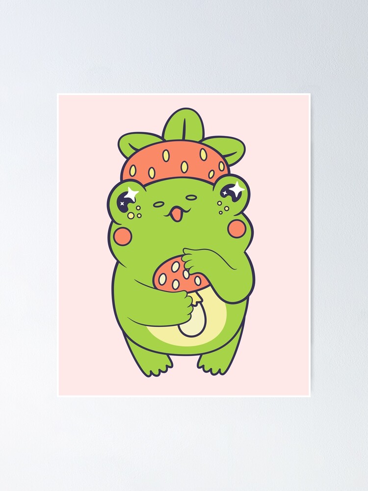 "Cottagecore kawaii frog" Poster by levinanasart | Redbubble