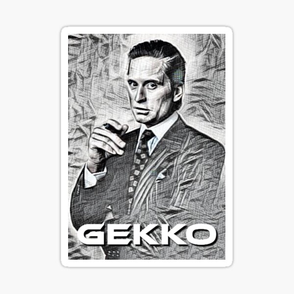 "Gordon Gekko by Michael Douglas" Sticker for Sale by ErgaOmnes | Redbubble