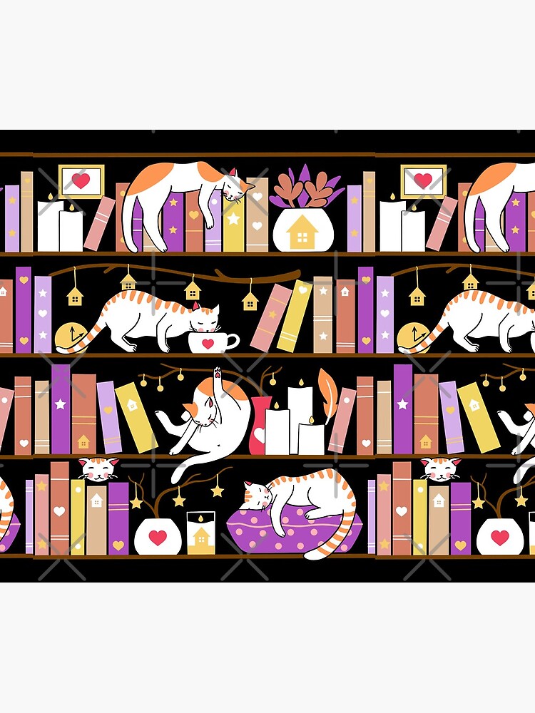 "Library cats - dreamy violet" Mouse Pad for Sale by Elenanaylor ...