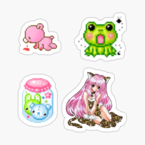 "kawaii pixel art sticker pack" Sticker for Sale by peepeetheclown8 ...