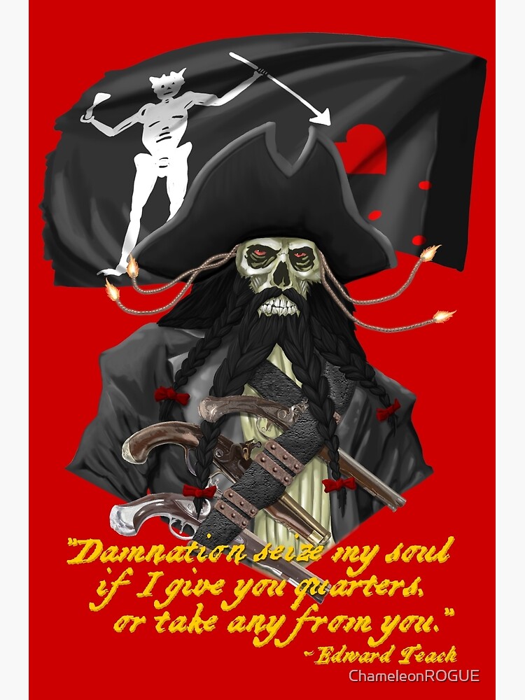 "Blackbeard- No Quarter" Framed Art Print for Sale by ChameleonROGUE ...