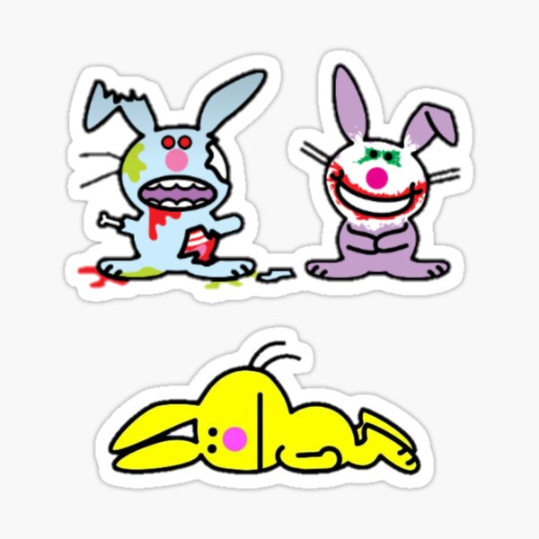 "happy bunny sticker pack" Sticker for Sale by peepeetheclown8 | Redbubble