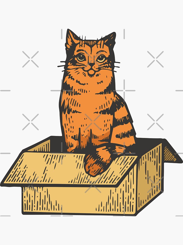 "Cats In A Box" Sticker for Sale by HichamMissiame | Redbubble
