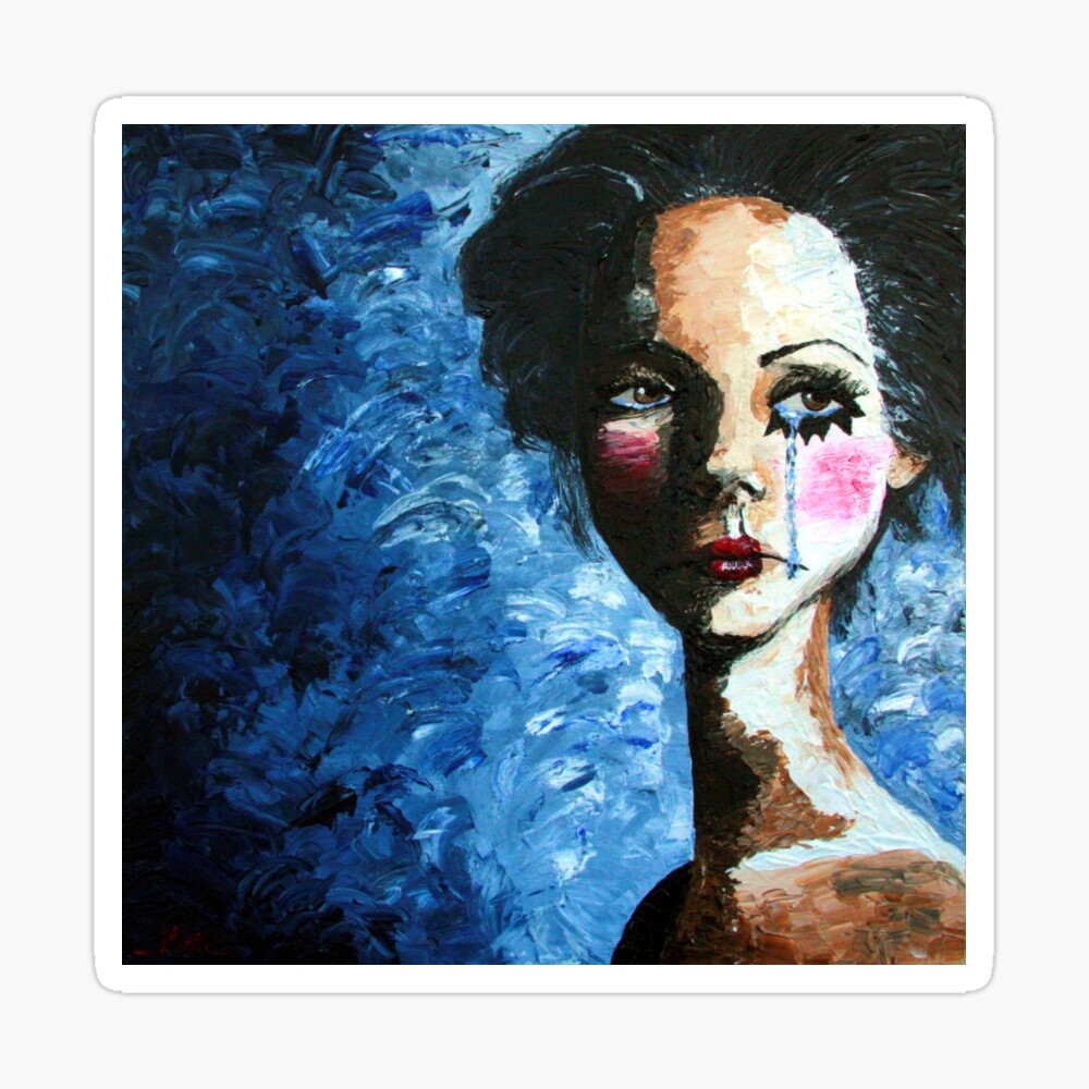 Sad Clown Girl Sticker Paper & Party Supplies Stickers, Labels & Tags ...