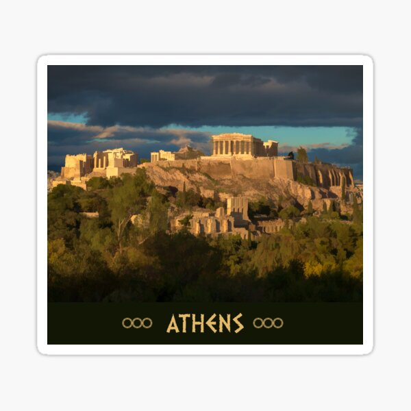"Visit Ancient Athens Greece" Sticker for Sale by Clayhaus | Redbubble