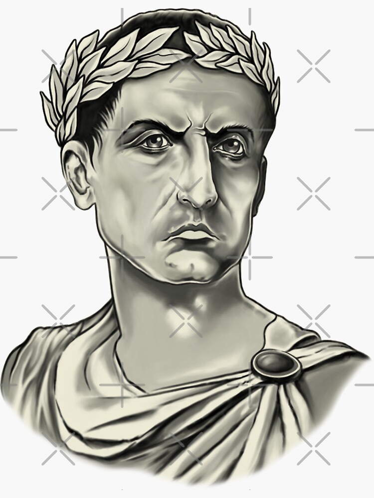 Pegatina for Sale con la obra «Julio César Ilustración digital Dibujo ...