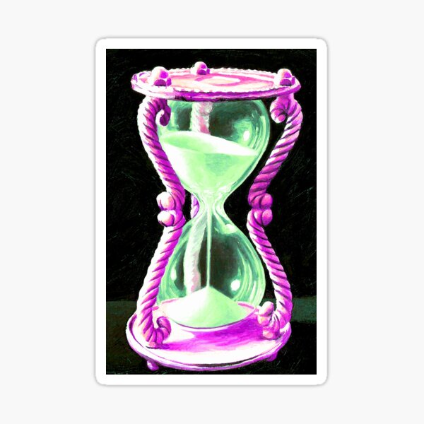 "Pretty Sand timer hourglass - neon pink" Sticker for Sale by ...
