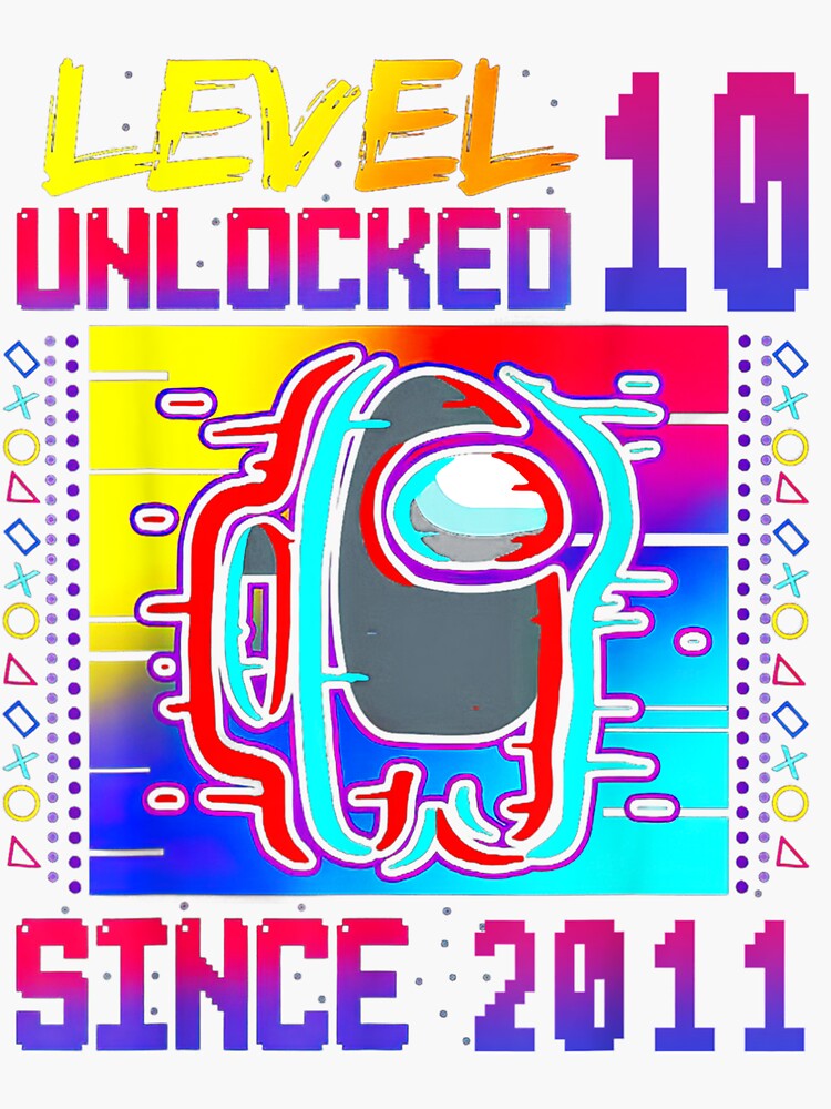 "Disstressed Level 10 Among Dabbing With Us 10th Birthday Kid" Sticker ...