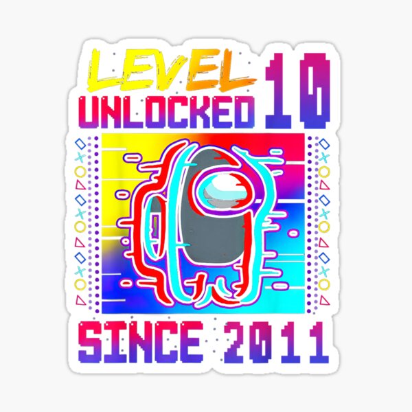"Disstressed Level 10 Among Dabbing With Us 10th Birthday Kid" Sticker ...