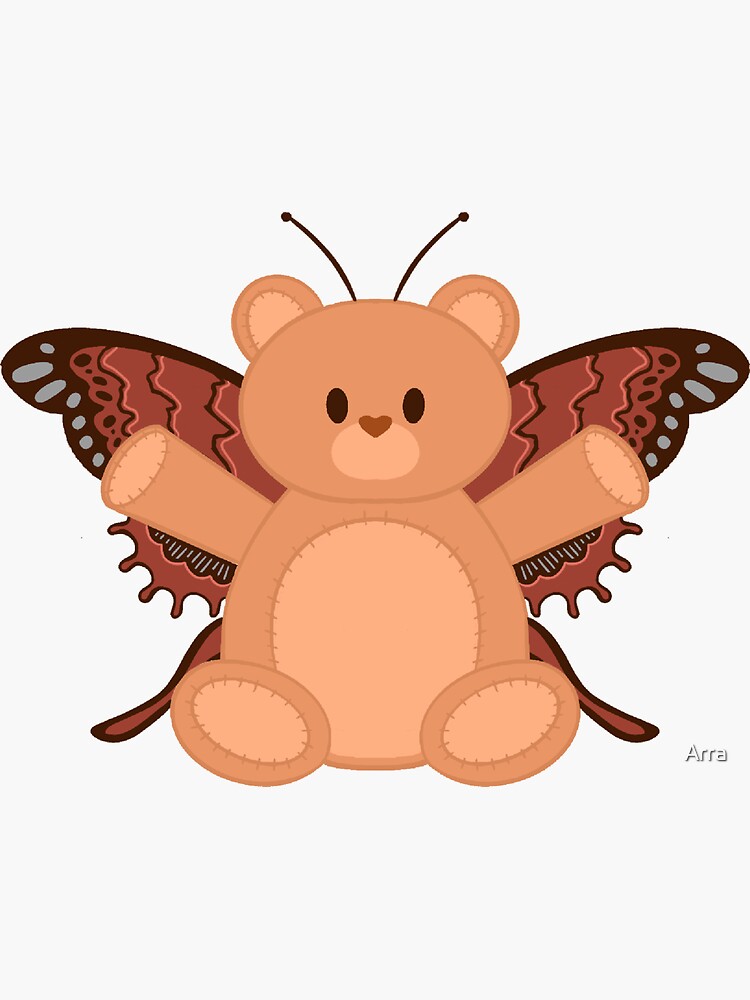 "Moth Teddy Bear" Sticker for Sale by Arra | Redbubble