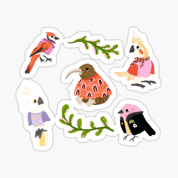 "Cool Birds" Sticker for Sale by racharanha | Redbubble