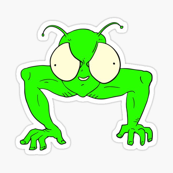 "Funny Alien face" Sticker by thefutureisnow | Redbubble
