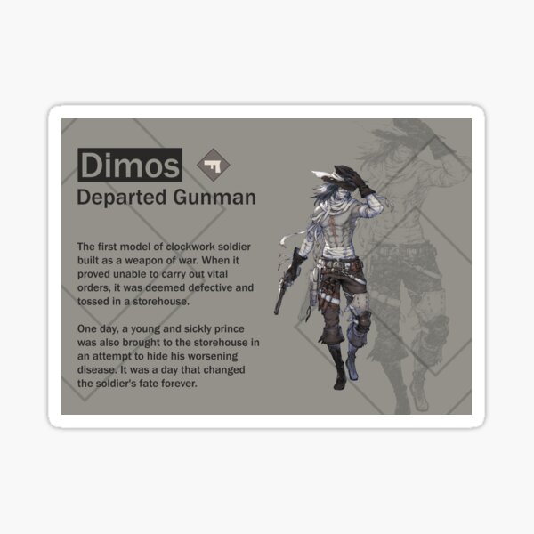 "Dimos - Departed Gunman (Nier Reincarnation)" Sticker for Sale by ...