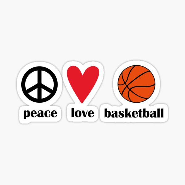 "Peace Love Basketball" Sticker by Emilianozolla | Redbubble