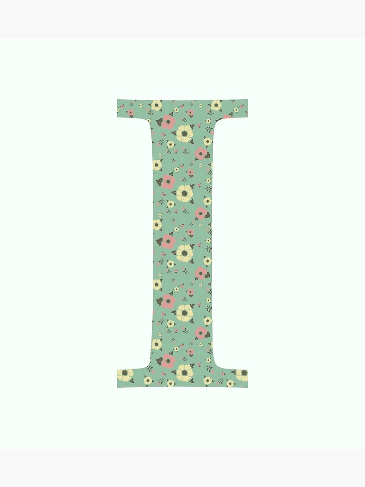 Póster «Copia de la letra I, color antiguo de flores vintage verde ...