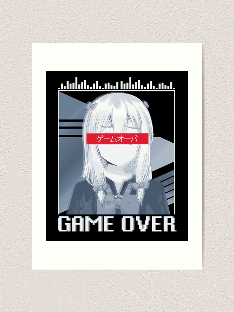 "Japanese Game Over Wasei kanji Anime Girls Gamer Gaming" Art Print for ...