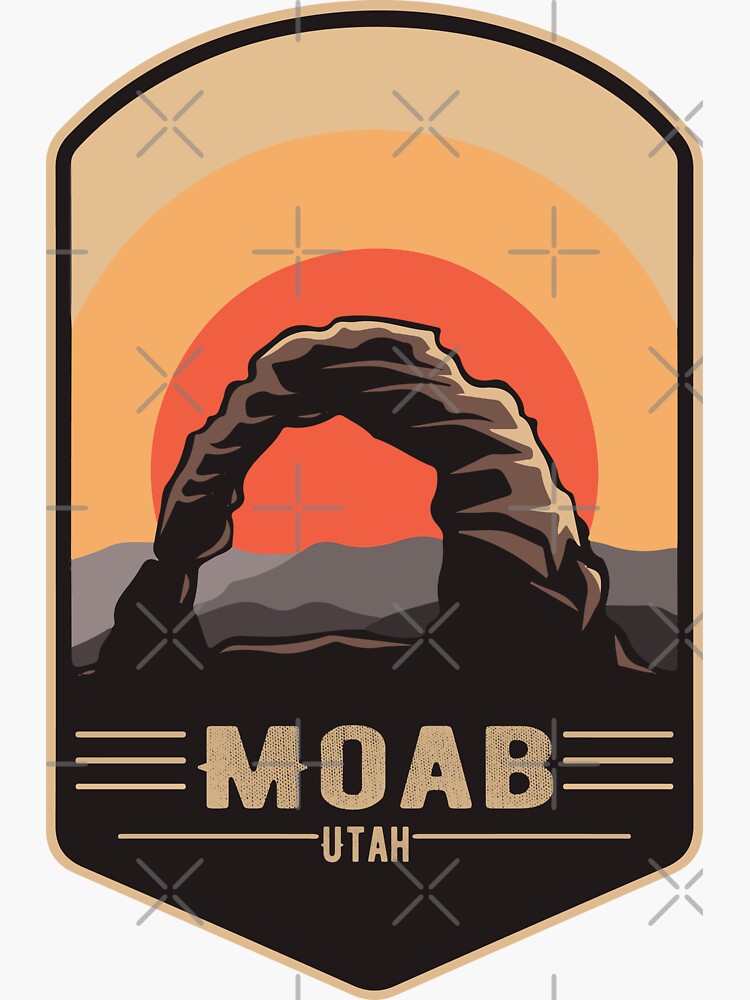 "Moab Utah Vintage Sunset Sticker" Sticker for Sale by HichamMissiame ...