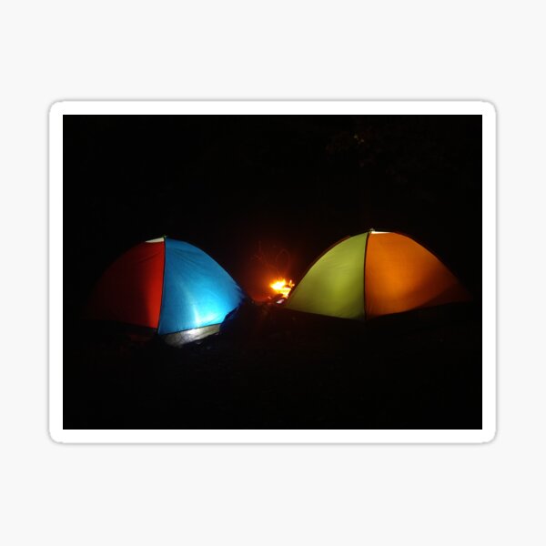 "night camping mood" Sticker for Sale by hiking-store | Redbubble