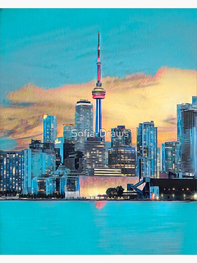 "Toronto Skyline" Sticker for Sale by Sofia-Draws | Redbubble