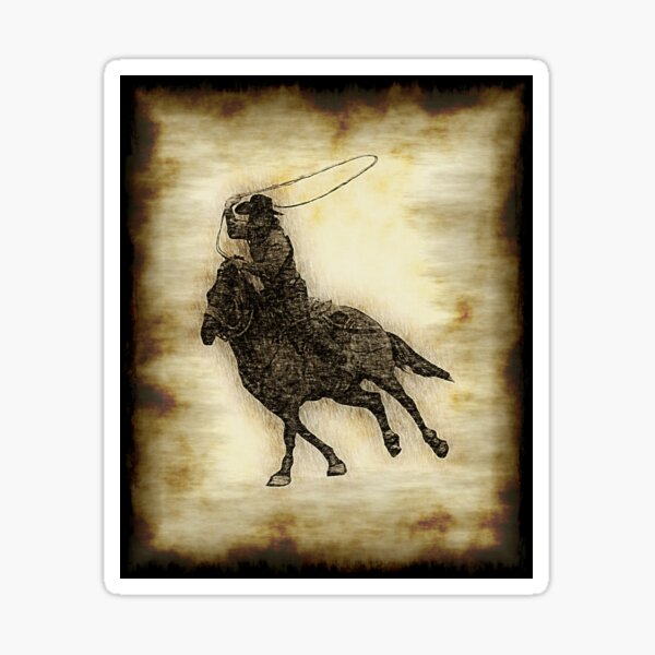 "Rodeo Cowboy Steer Roper" Sticker for Sale by NaturePrints | Redbubble