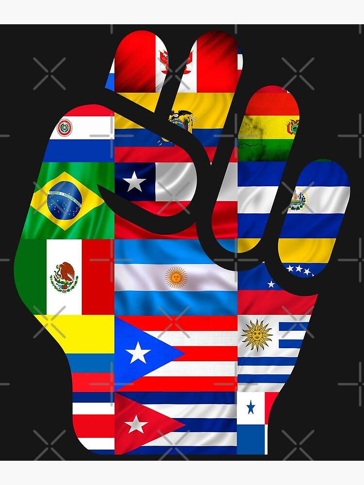 "Latino power flags" Poster for Sale by erozzz | Redbubble