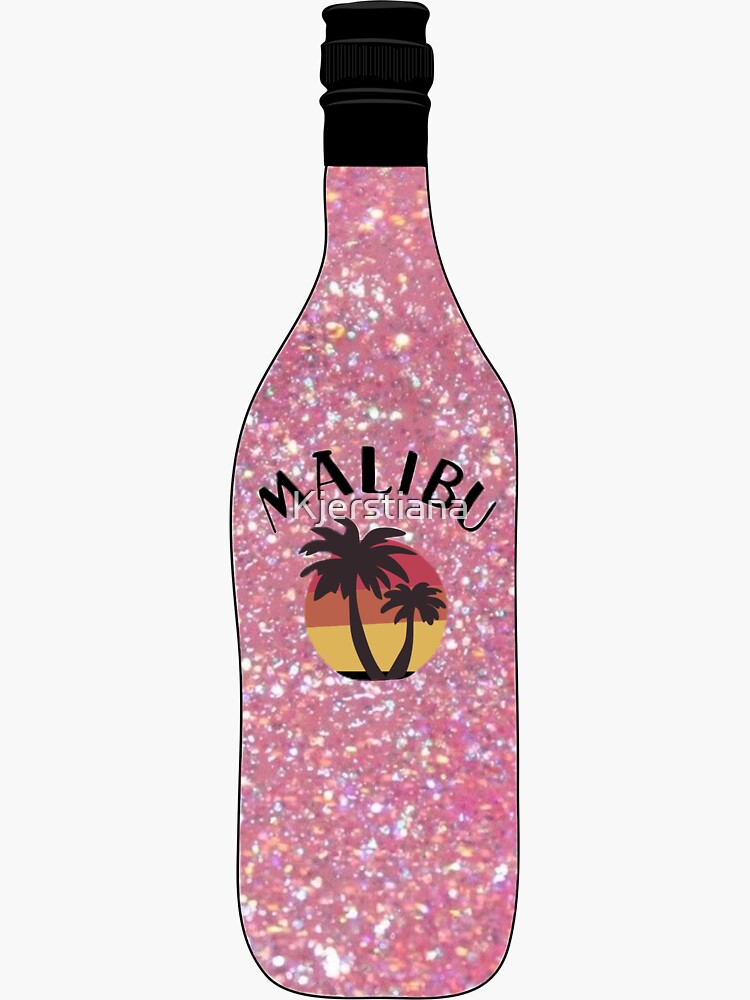 "Malibu Alcohol Pink & Glittery" Sticker for Sale by Kjerstiana | Redbubble