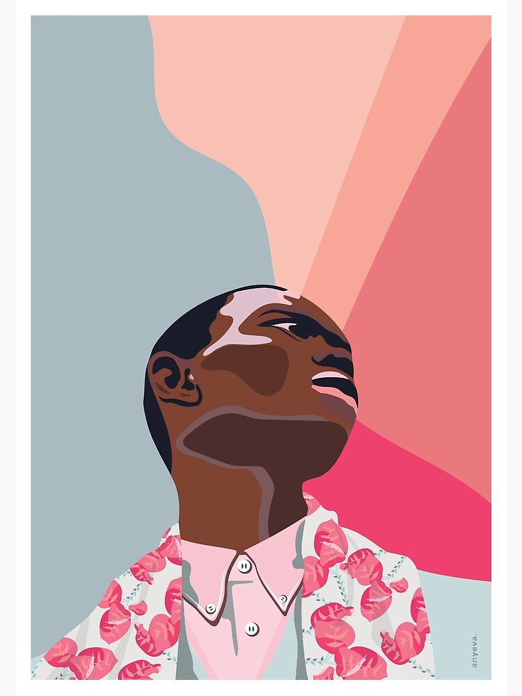 "Spring guy with flower motives scarf pastel color" Poster by Anyeva ...