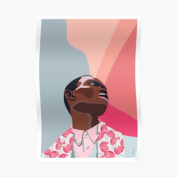 "Spring guy with flower motives scarf pastel color" Poster by Anyeva ...