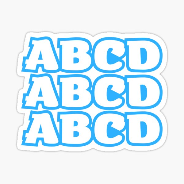 "ABCD ABCD ABCD" Sticker for Sale by BDonlyText | Redbubble