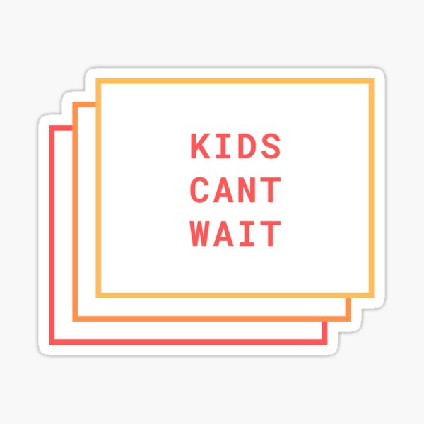 "kids can't wait sunset colors text box" Sticker for Sale by krettino ...