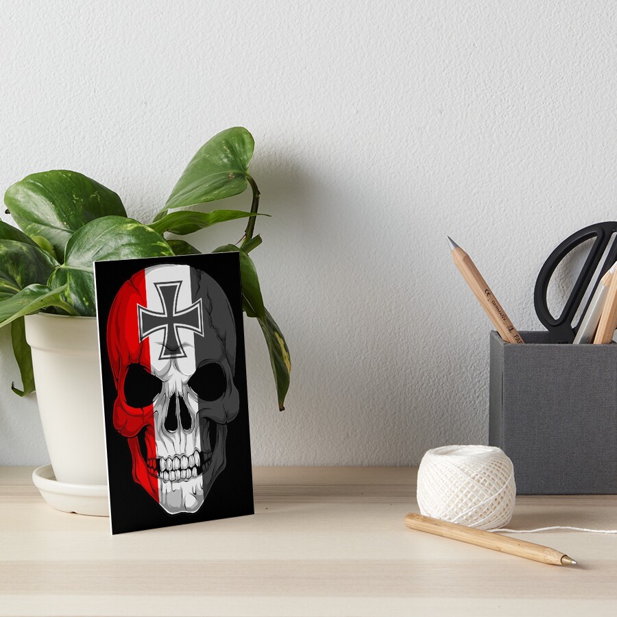 "German 1933–1935 War Ensign Flag Iron Cross Skull" Art Board Print for ...