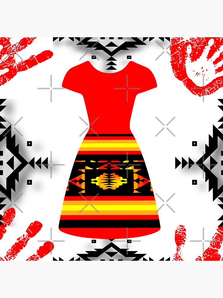 "Red Dress / Red Hand / White Background MMIW " Sticker by JMWCD ...