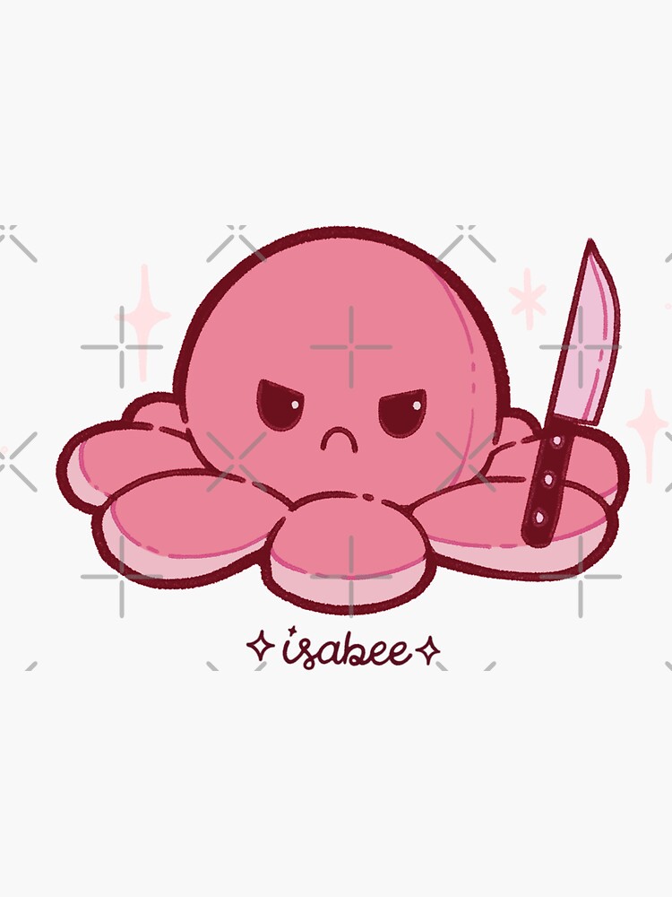 "Angry Octopus" Sticker for Sale by Isa-bee | Redbubble