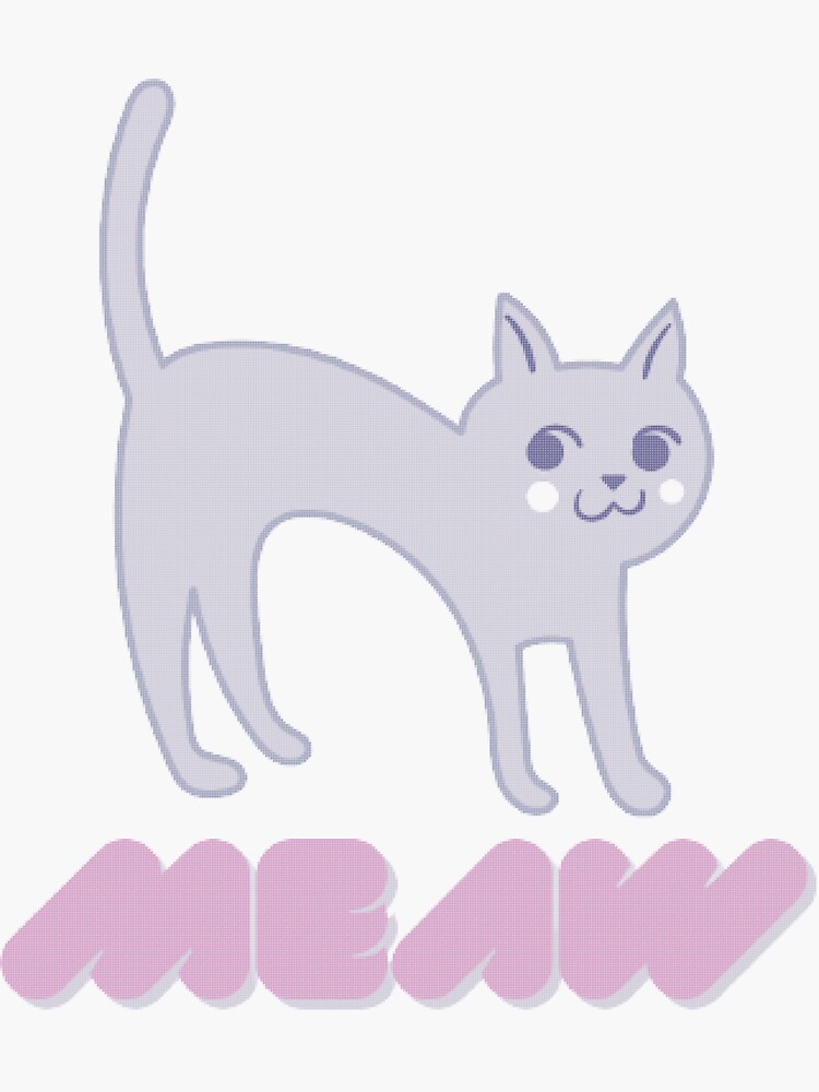 "Meaw Cat Word Cute Design For Cat Lovers" Sticker by MeryBk | Redbubble