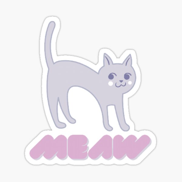"Meaw Cat Word Cute Design For Cat Lovers" Sticker by MeryBk | Redbubble