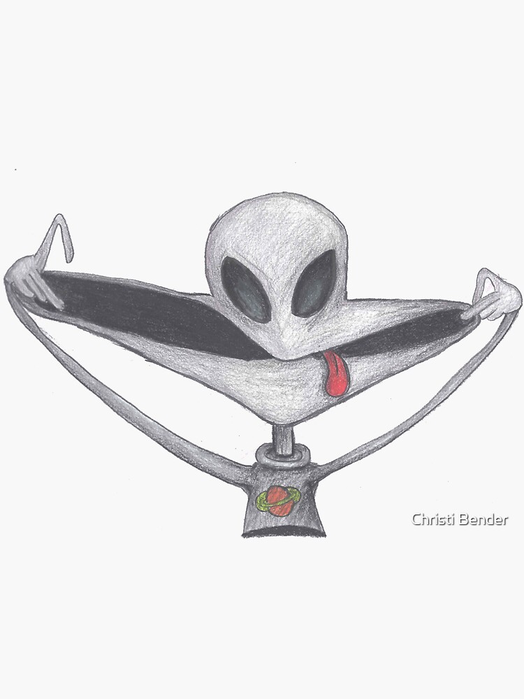 "Bratty Alien Sticking Tongue Out" Sticker for Sale by smilingchi ...