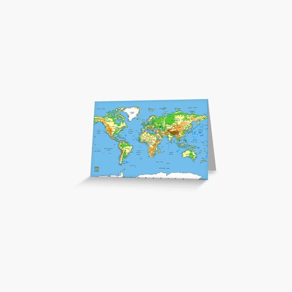 "Hd World Map" Greeting Card for Sale by famousartwork | Redbubble