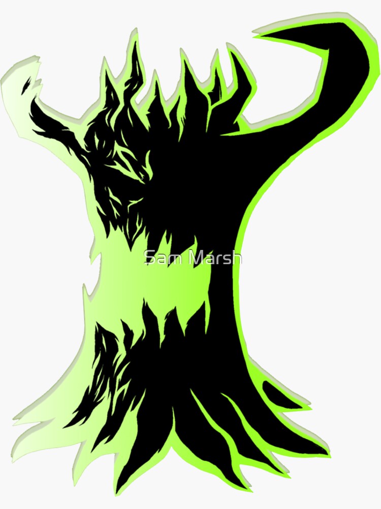 "Sinister Tree Emblem [Black & Green]" Sticker for Sale by Monster ...
