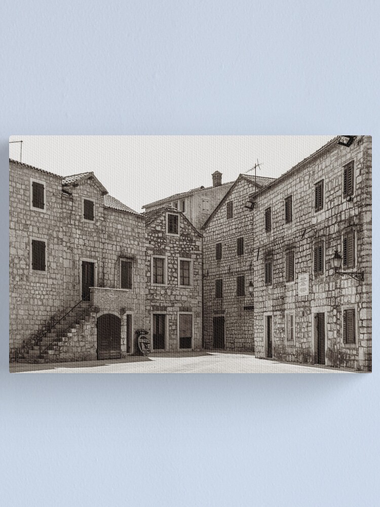 "Stone Houses in Stari Grad" Canvas Print for Sale by SunPixelPhotos ...