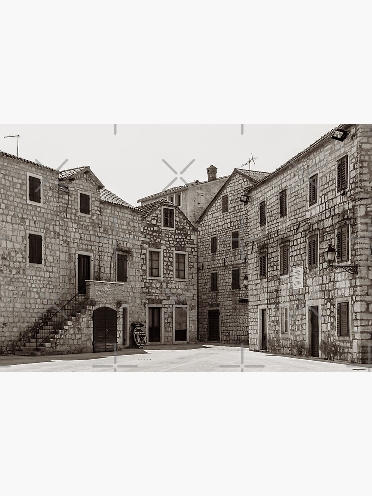 "Stone Houses in Stari Grad" Sticker for Sale by SunPixelPhotos | Redbubble