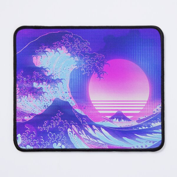 "Aesthetic Great Wave Off Kanagawa Retro Vaporwave" Mouse Pad for Sale ...