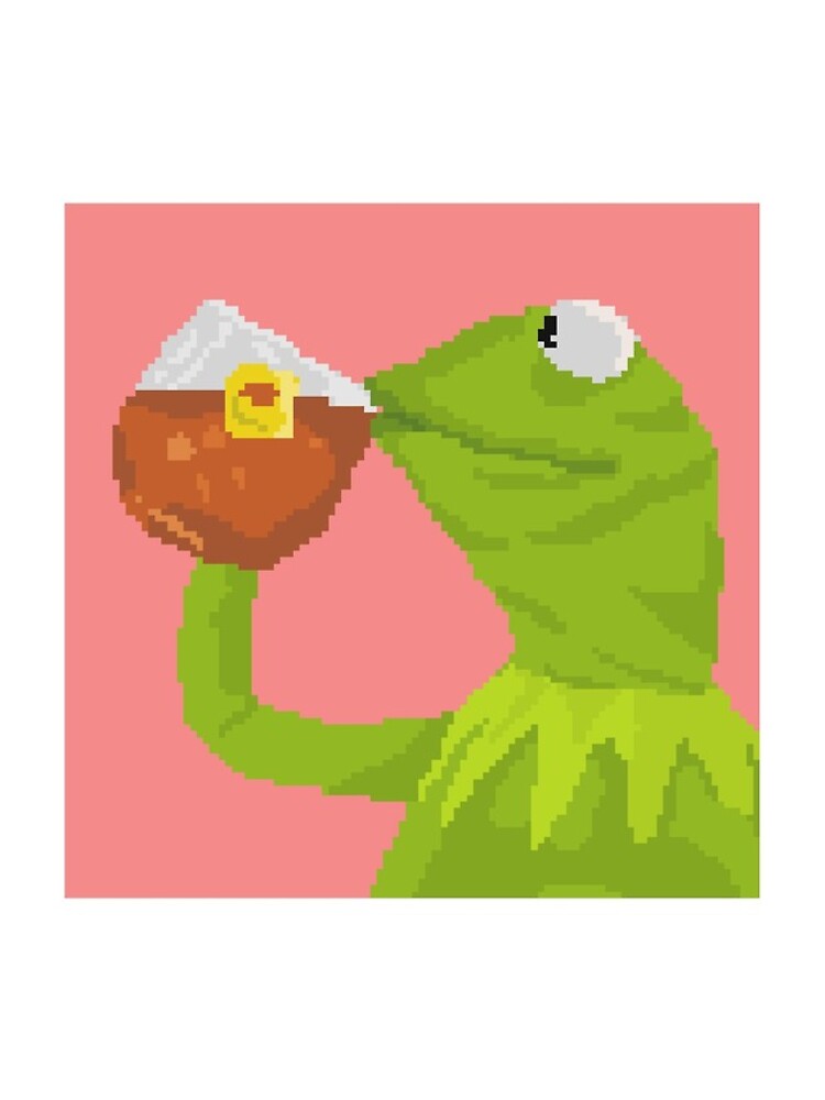 "Kermit the Frog Tea Pixel Art Sticker" iPhone Case for Sale by sdotj ...